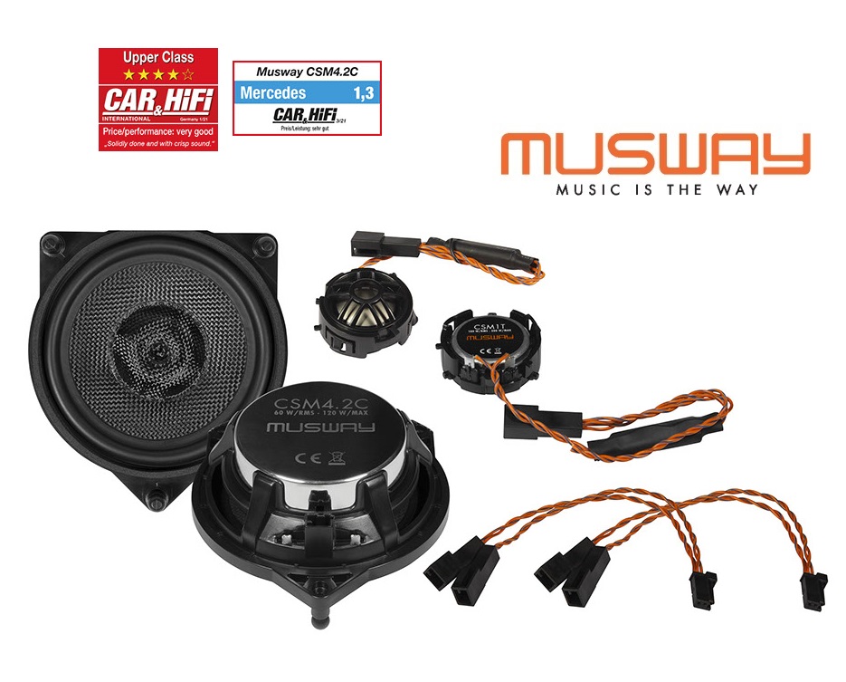 MUSWAY CSM-4.2C Kompo-Kit 10 cm (4”) 2-WEGE KOMPONENTEN-SYSTEM für MERCEDES-BENZ C / GLC / E Klasse